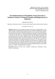 The Implementation of Probabilistic Neural Networks to Sentiment Analysis of National Principle ...